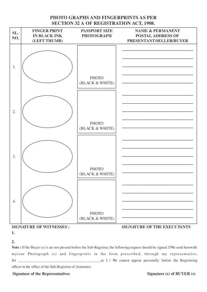 Form32a Representation Document Registration - VMRDA Plots Vizag